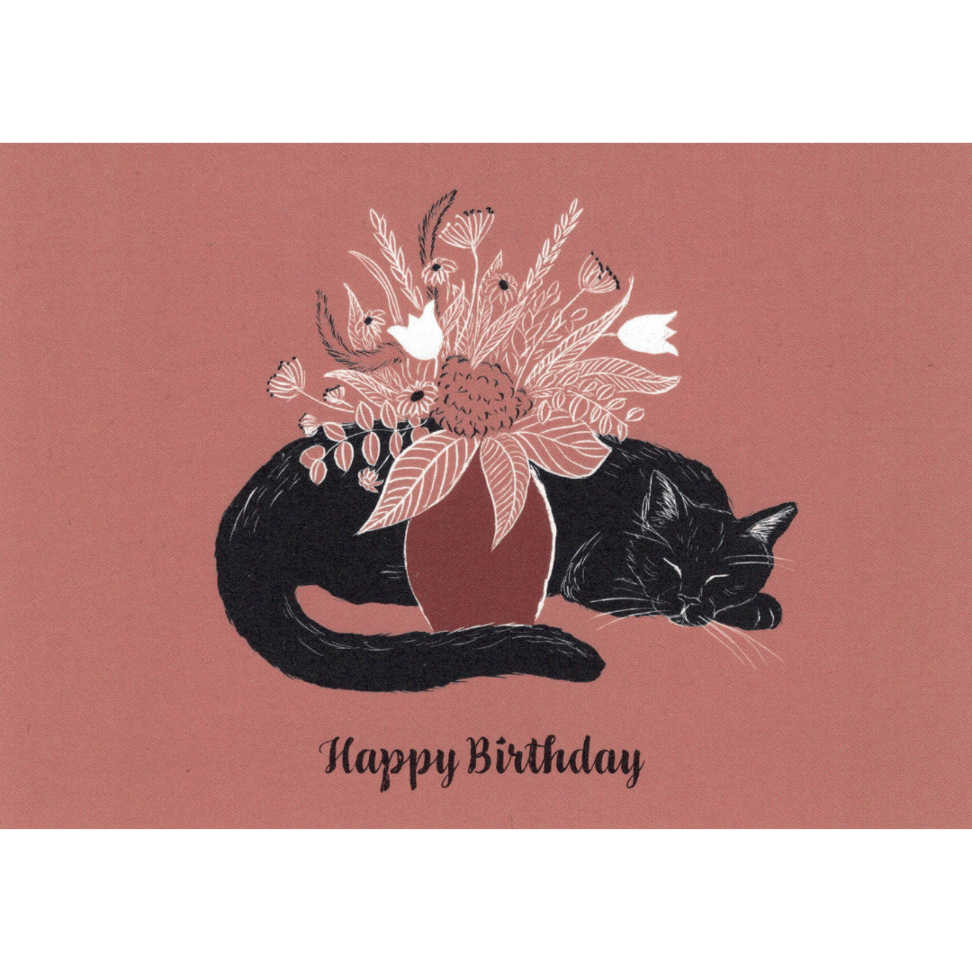Illustrated postcard "Happy Birthday" | Sir Mittens