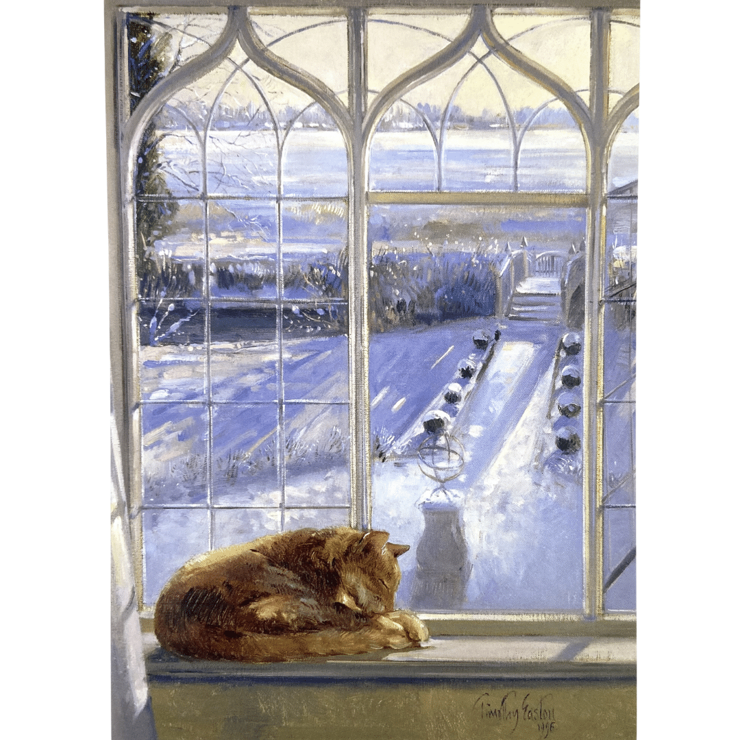 Kunst-Postkarte "Sonnenuhr und Katze" (Timothy Easton) | Sir Mittens