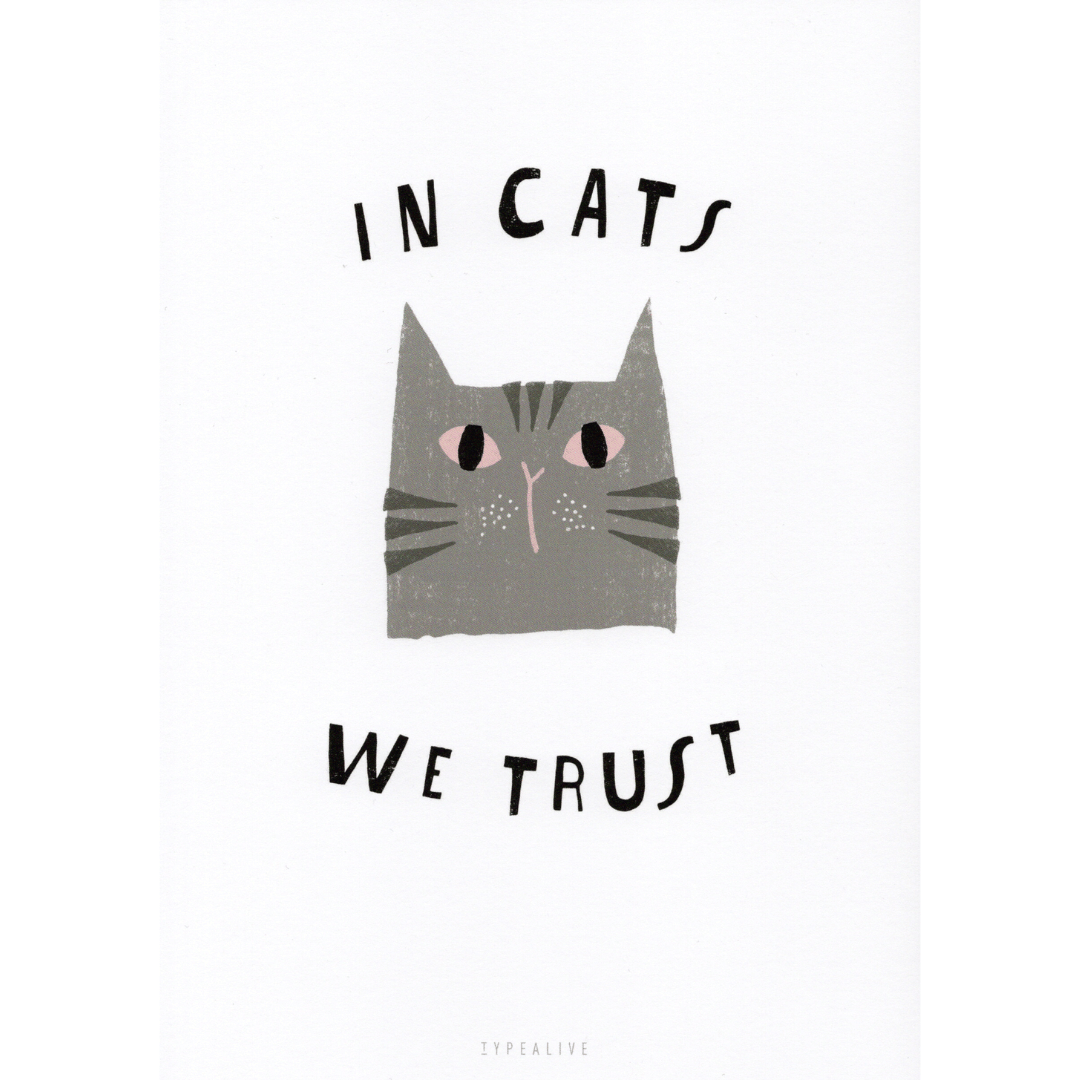 Postkarte "In Cats We Trust" | Sir Mittens